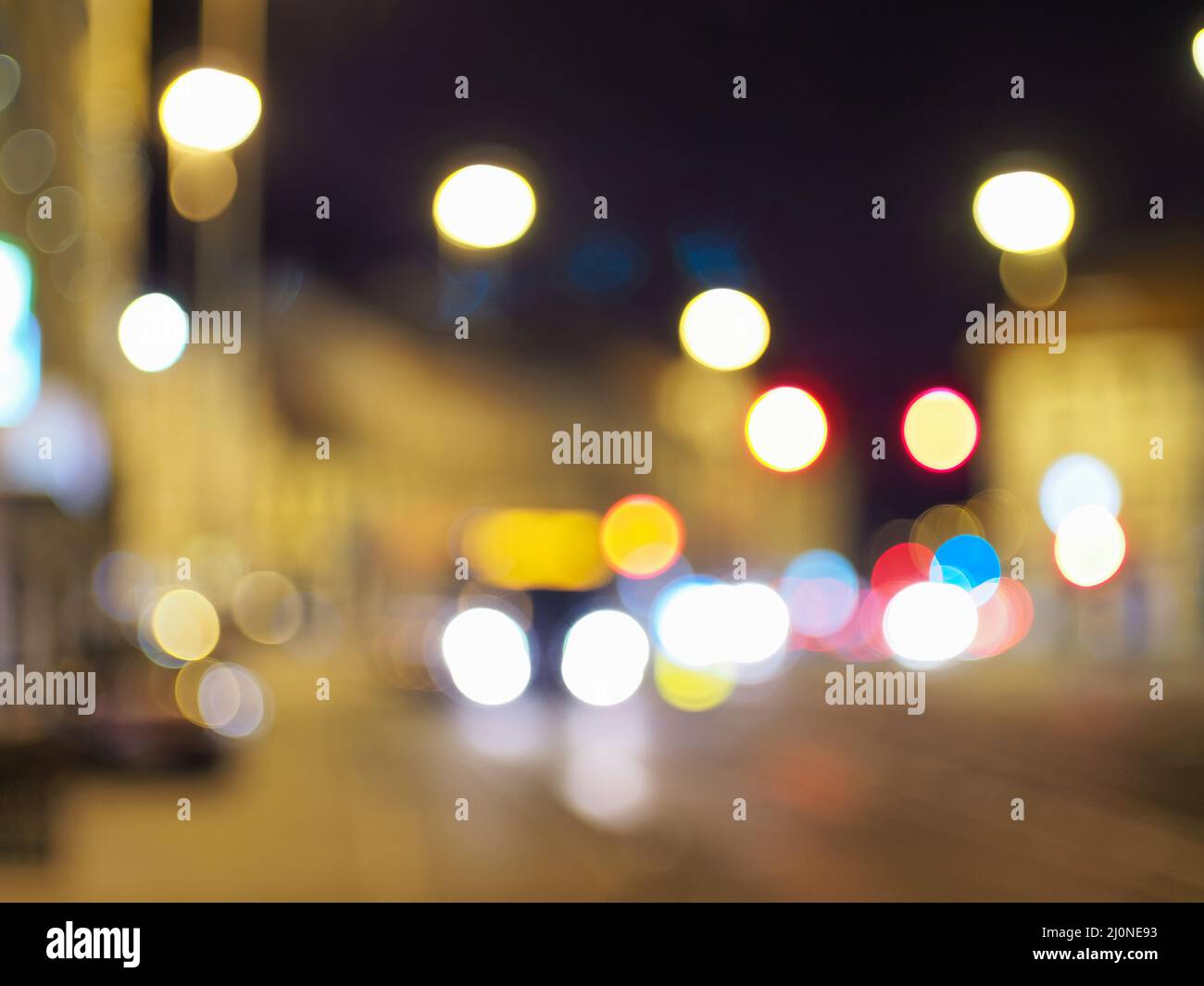 Wallpaper out of focus street lights in Maribor city at night Stock ...