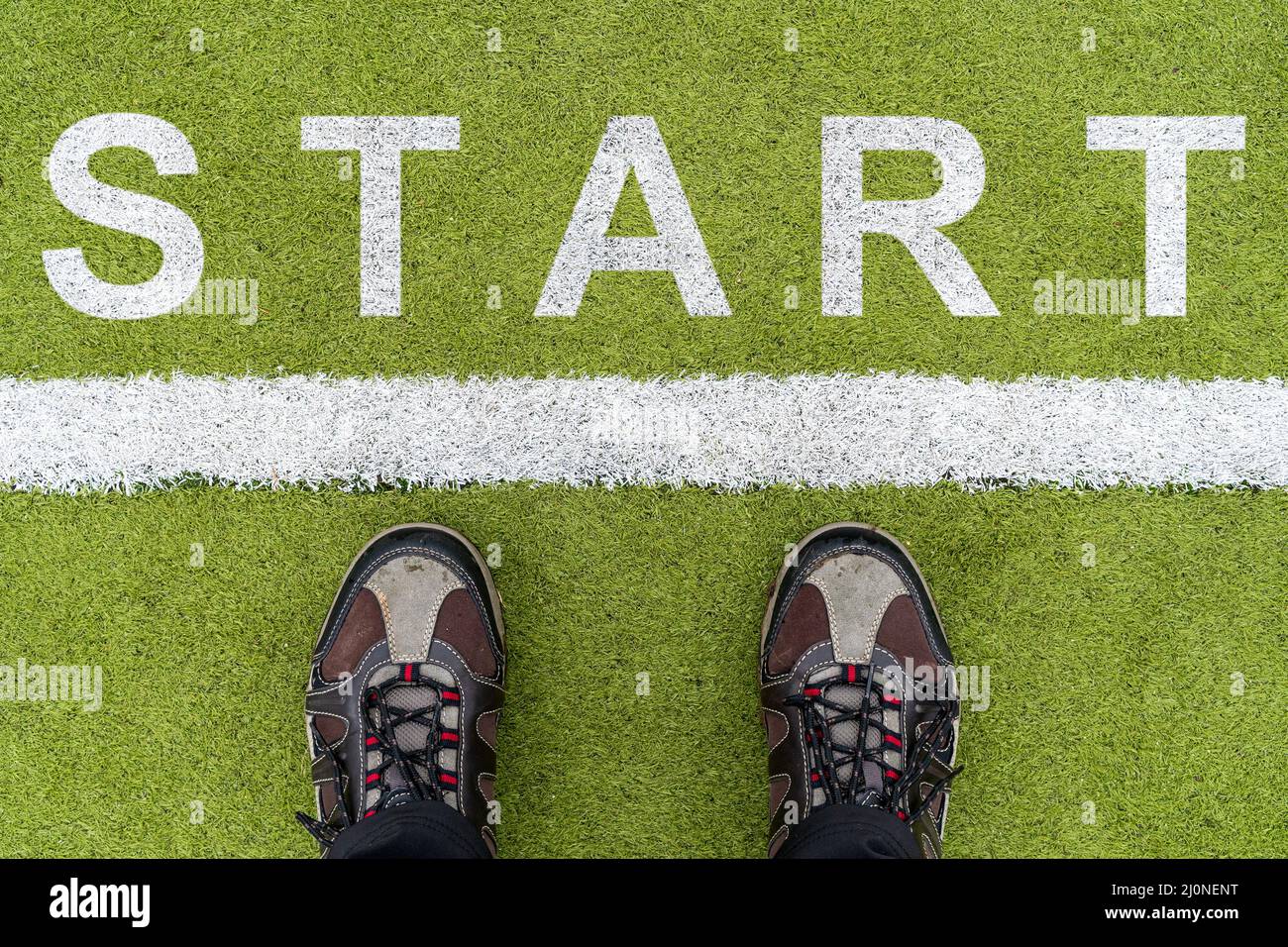 Standing against START line Stock Photo - Alamy