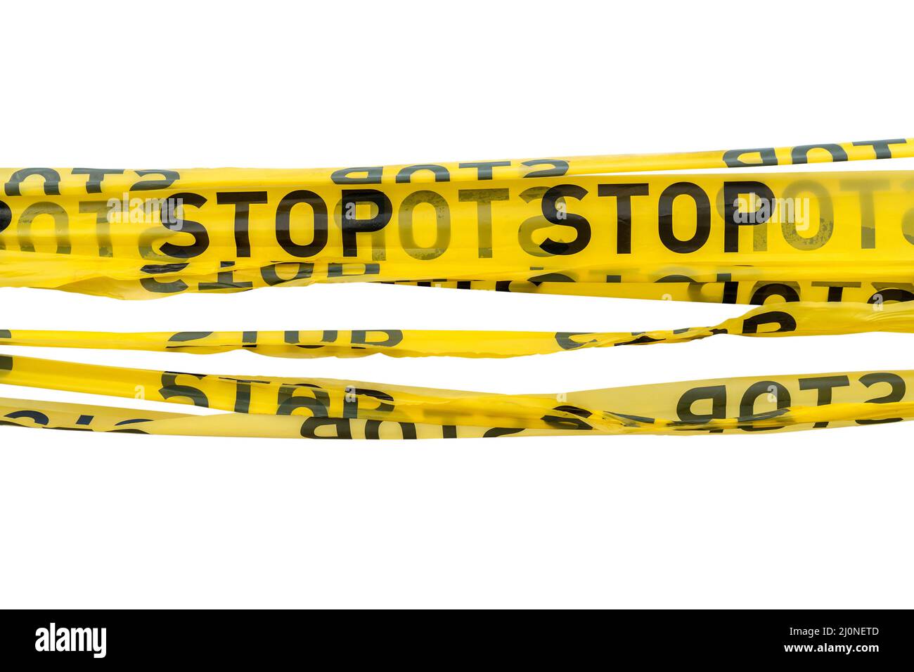 STOP tapes isolated on white background Stock Photo - Alamy