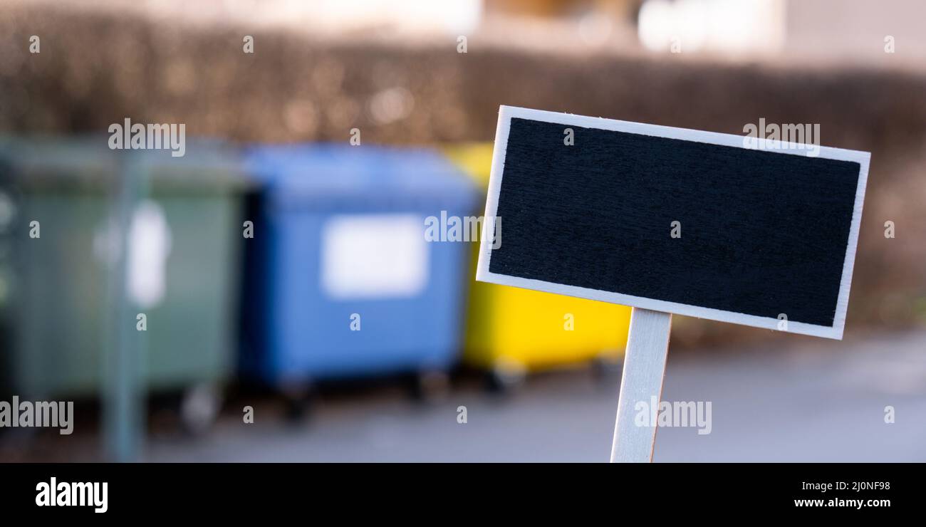 Empty mockup template Blackboard label against Color container for ...
