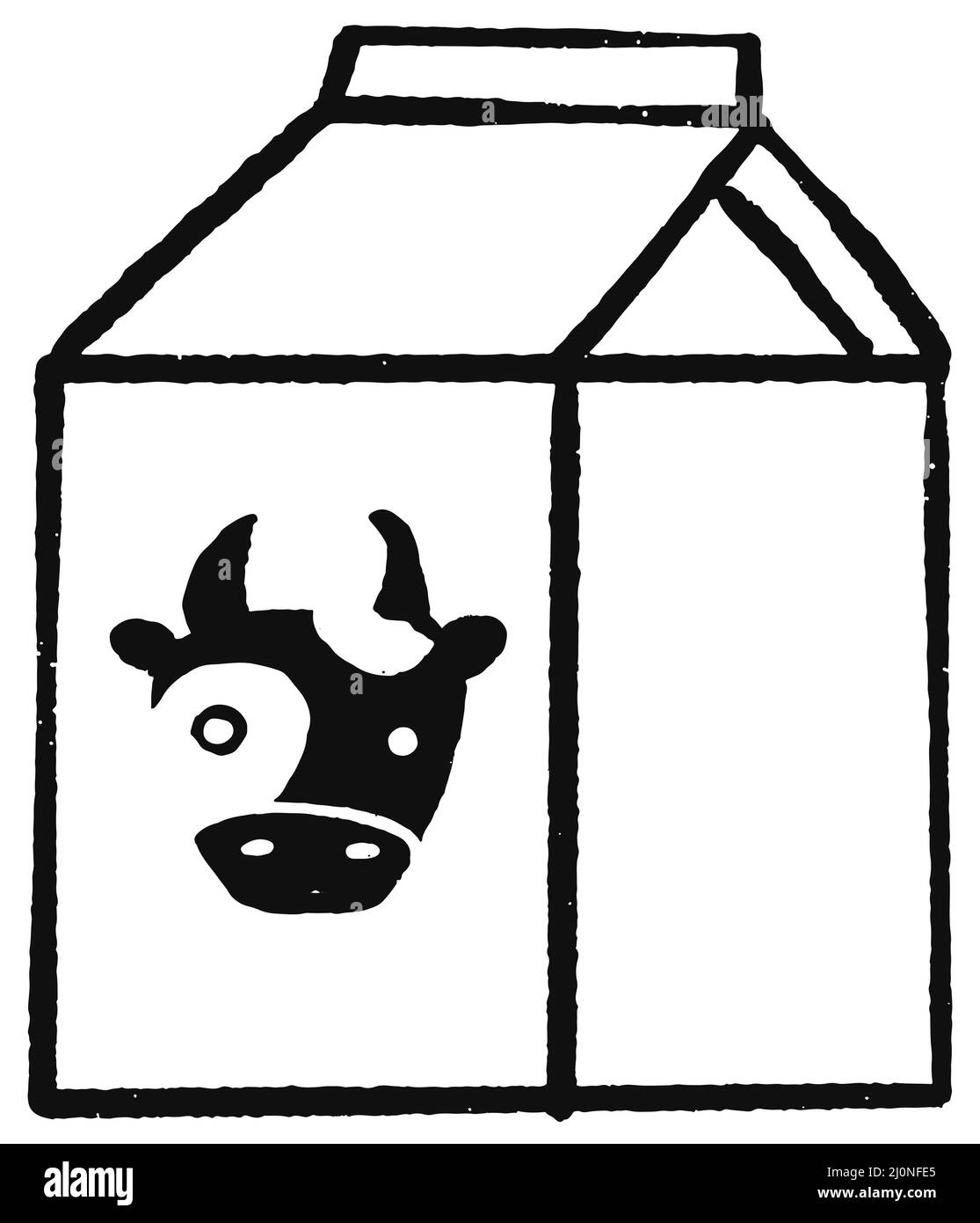 Milk simple box pack doodle hand drawn vector illustration isolated on ...