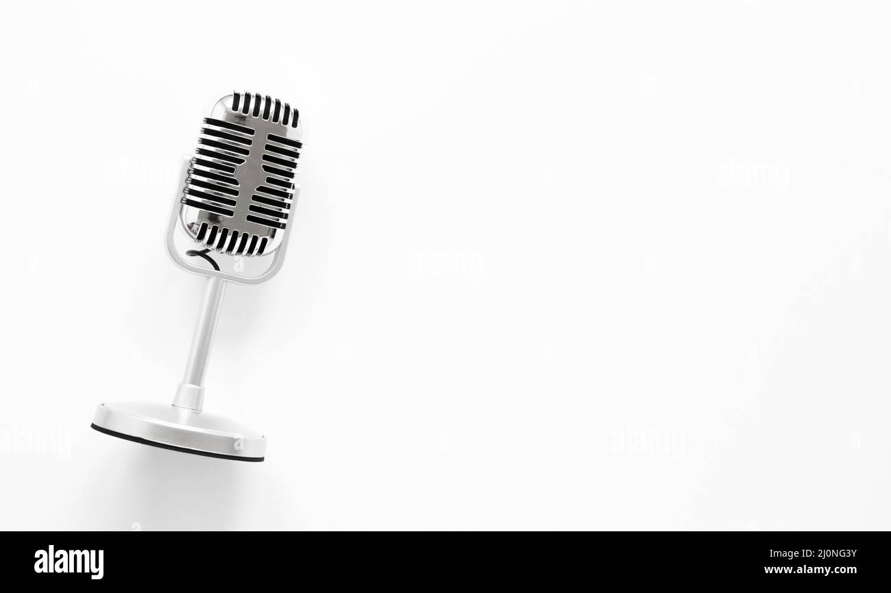 Top view microphone with copy space. High quality and resolution ...