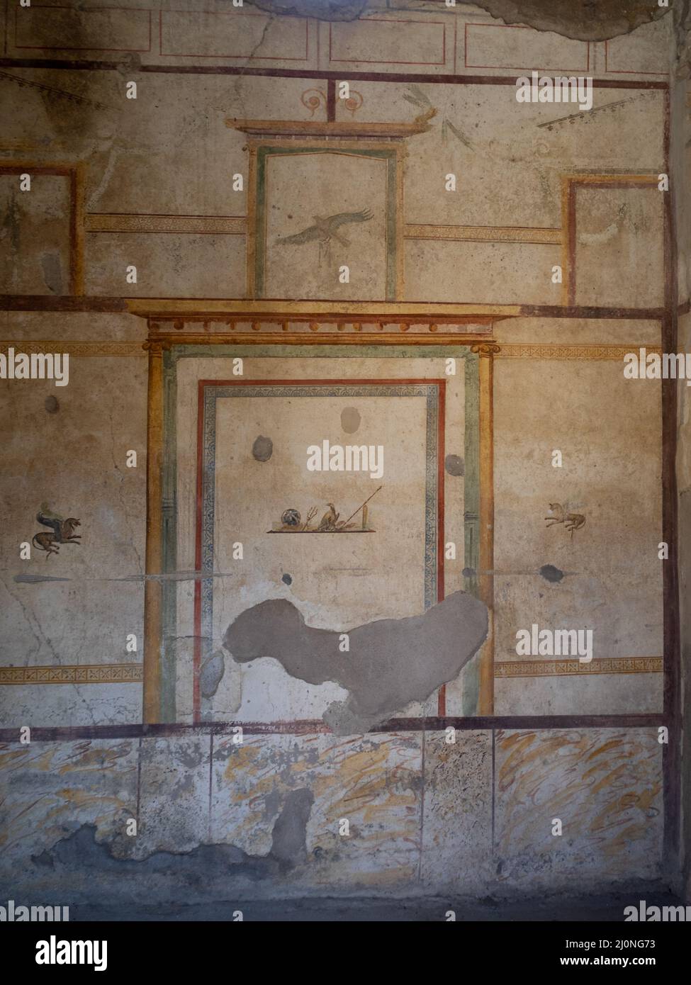 Wall frescos from the Casa dell'Efebo, Pompeii Stock Photo - Alamy