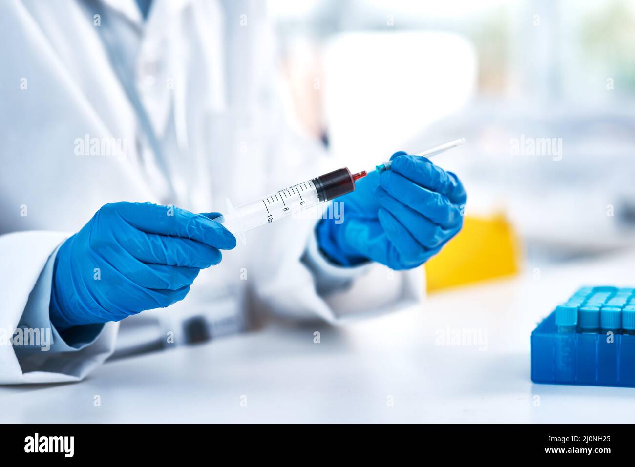 You have to work with extreme caution in the lab. Closeup shot of an ...