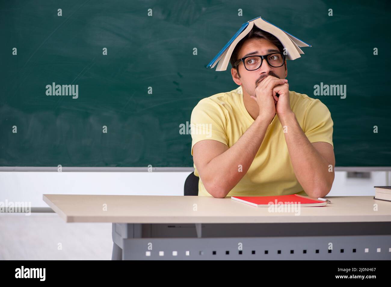 Sitting explaining learning classroom education blackboard student hi ...