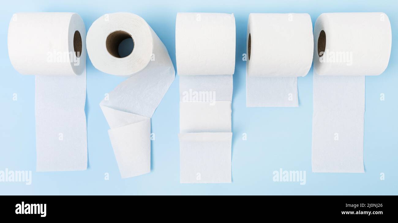 Top view toilet paper rolls unfolded. High quality and resolution ...