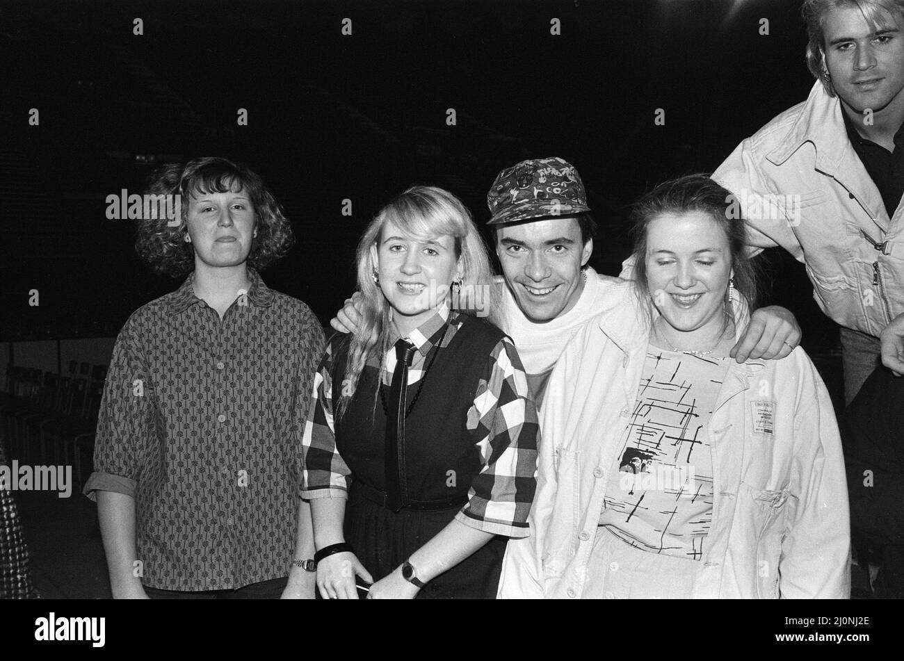 Six young ladies met Spandau Ballet at Wembley Area, part of their prize in a Daily Mirror Rock ...