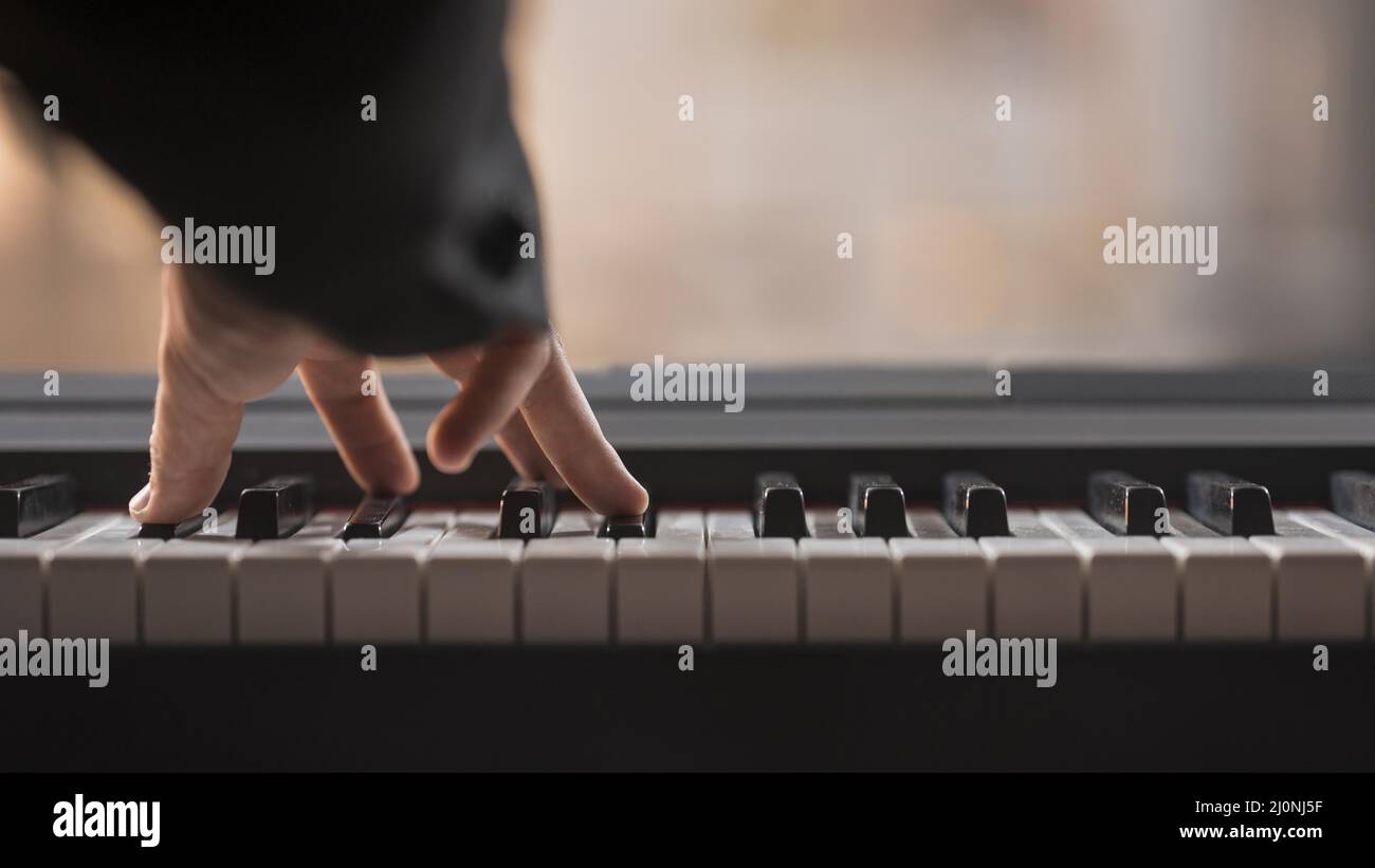 Playing digital piano concept . High quality and resolution beautiful ...