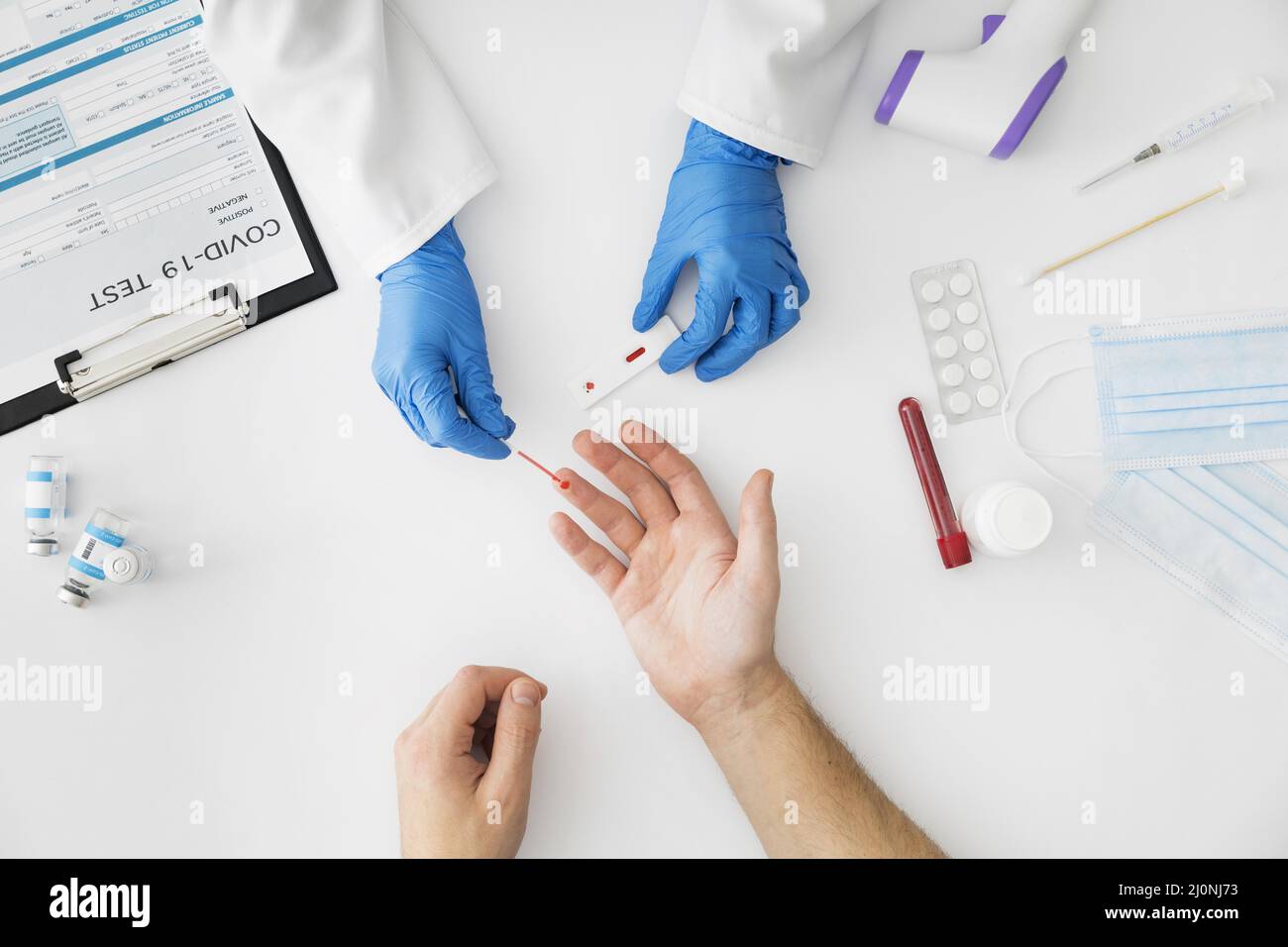 Top view doctor doing covid test. High quality and resolution beautiful ...