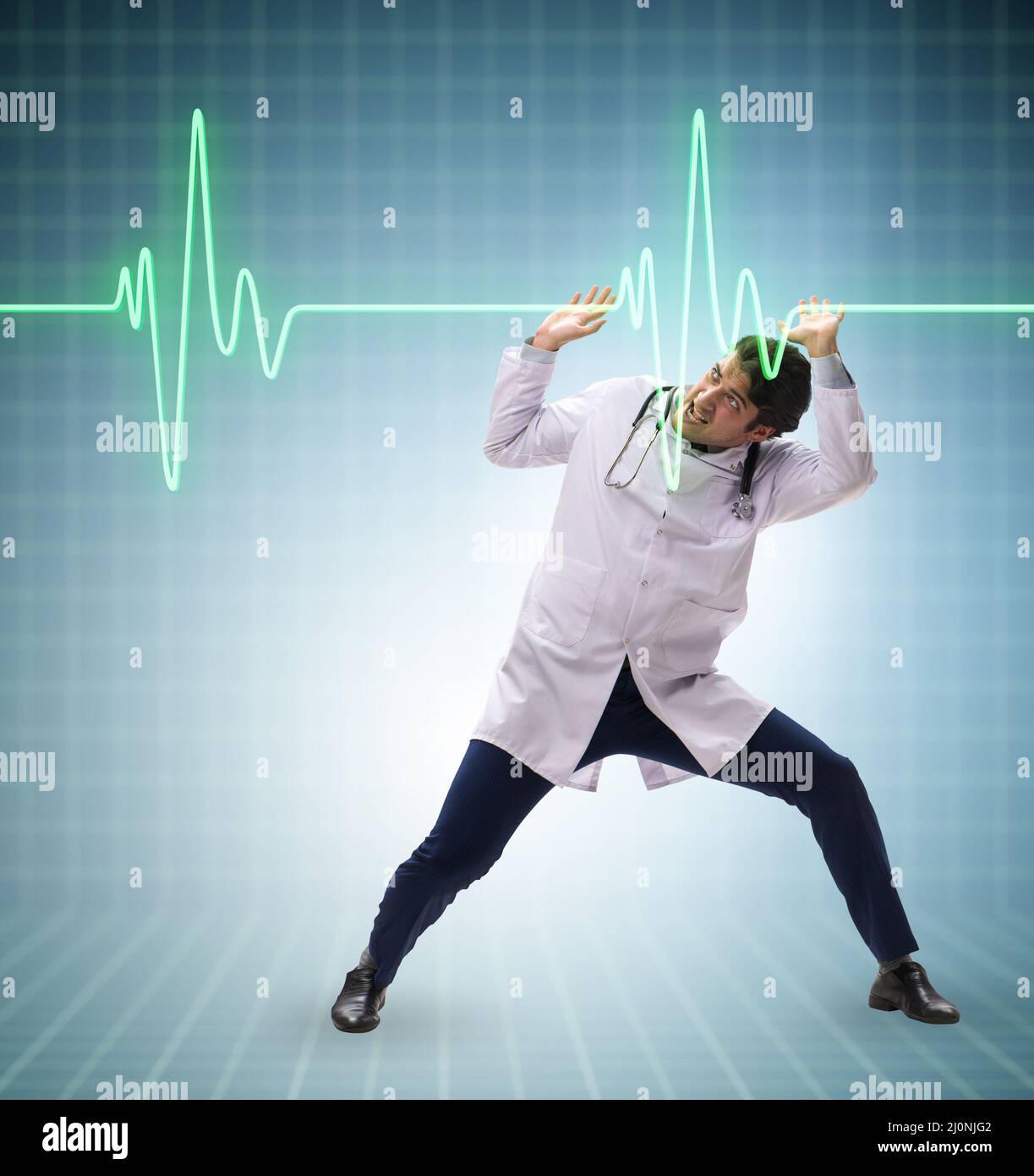 Doctor cardiologist supporting cardiogram heart line Stock Photo - Alamy