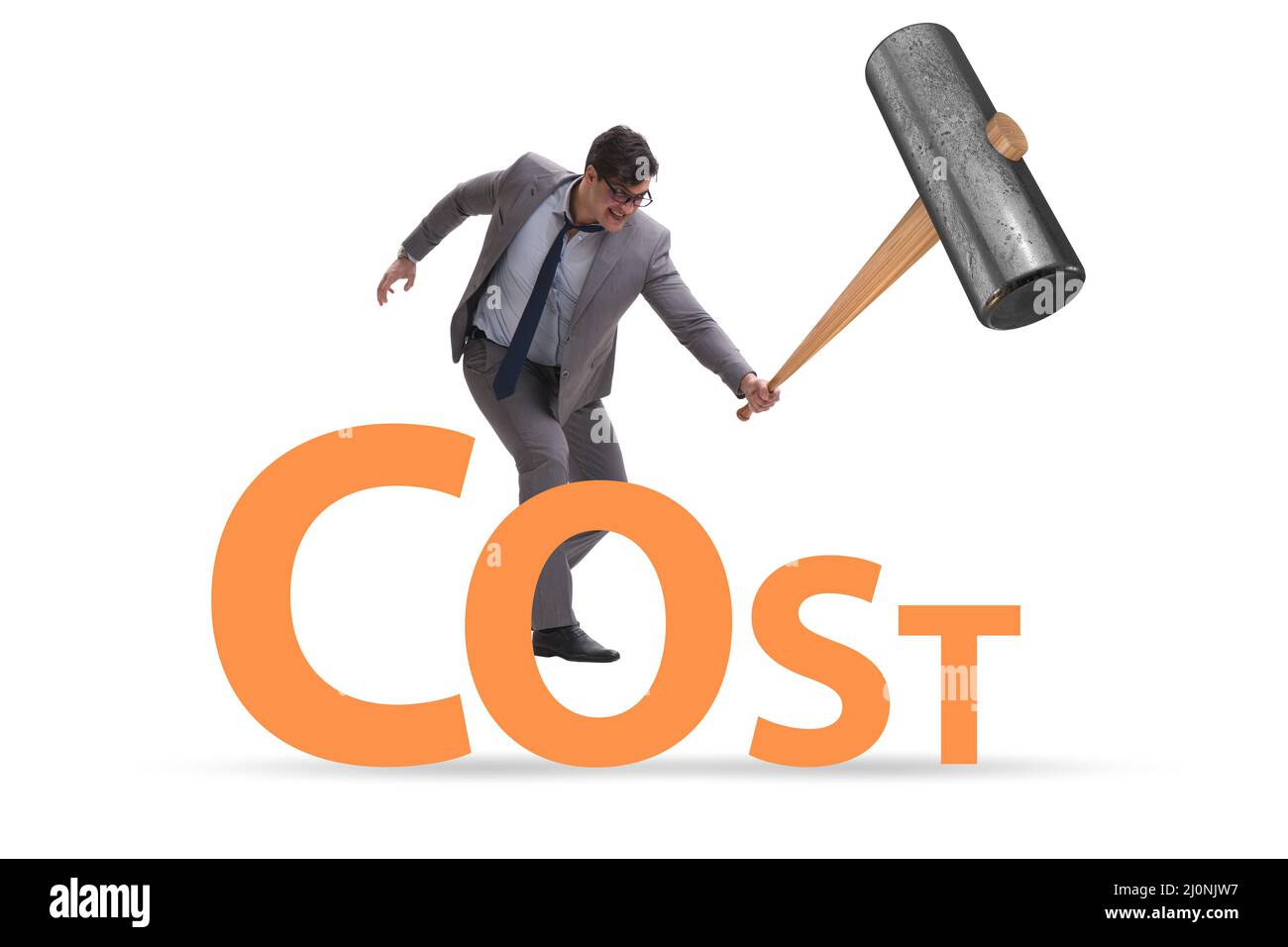 Cost optimisation concept with falling costs Stock Photo - Alamy