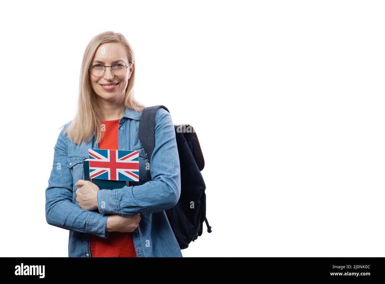 Language learning woman Cut Out Stock Images & Pictures - Alamy
