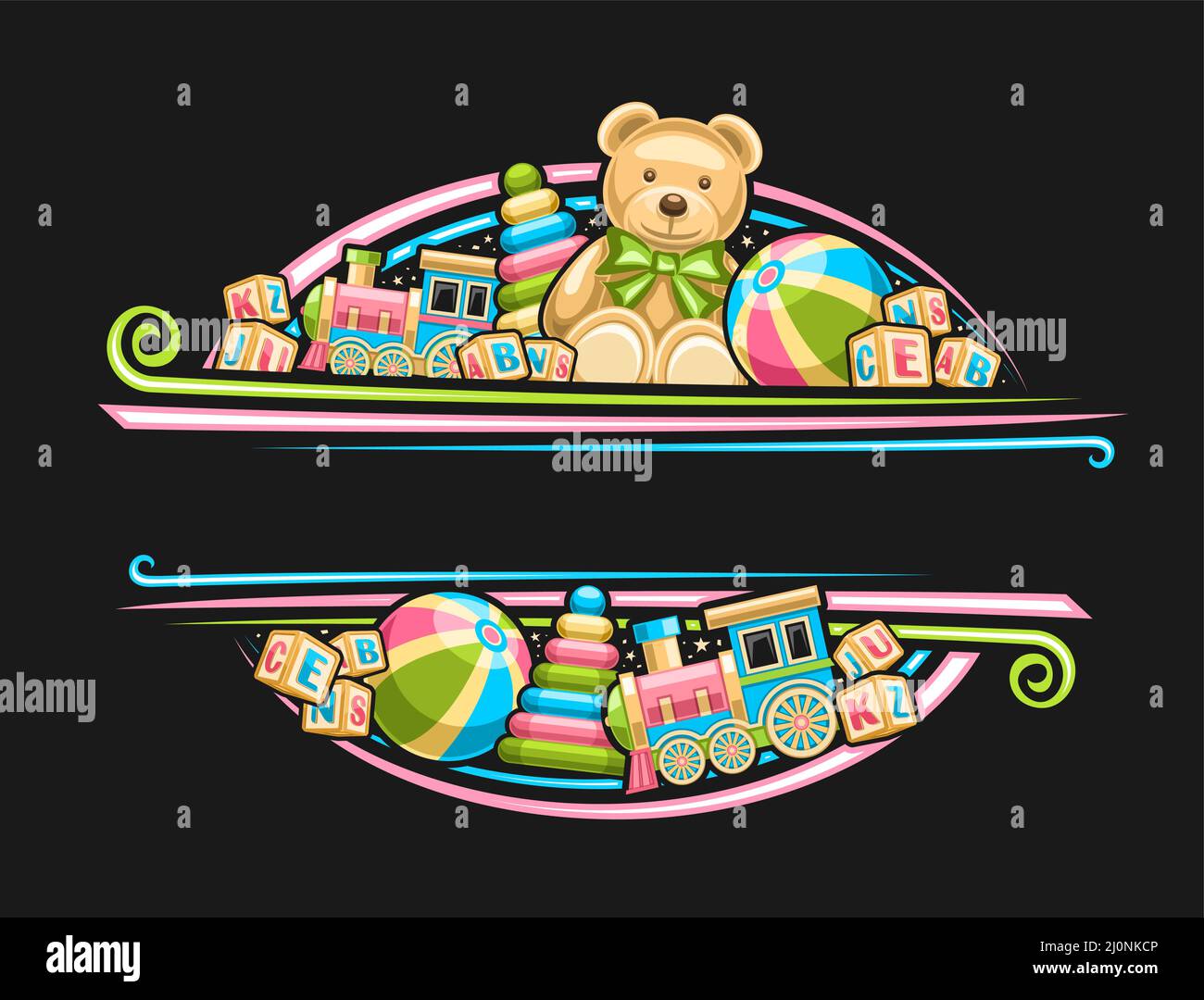 Vector border for Kid Toys with copyspace for advertising text ...