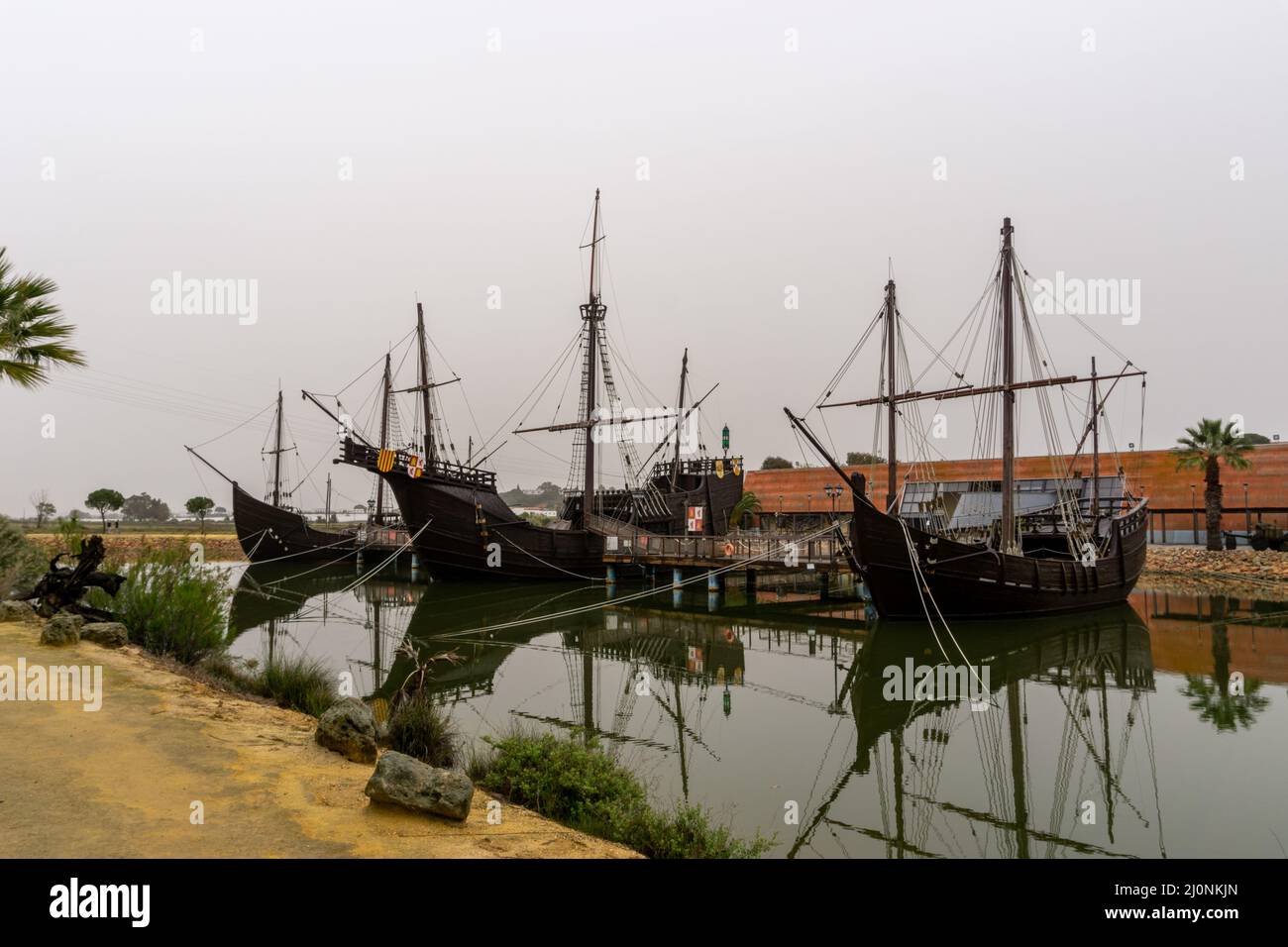 Palos de la Frontera, Spain - 16 March, 2022: the three historic ships ...