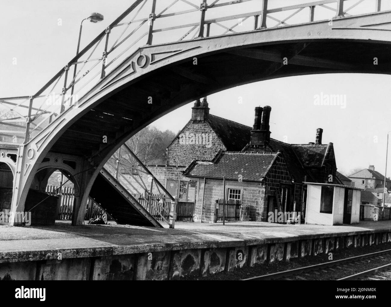 A general view of Riding Mill Railway Station, on 16th February 1984 ...