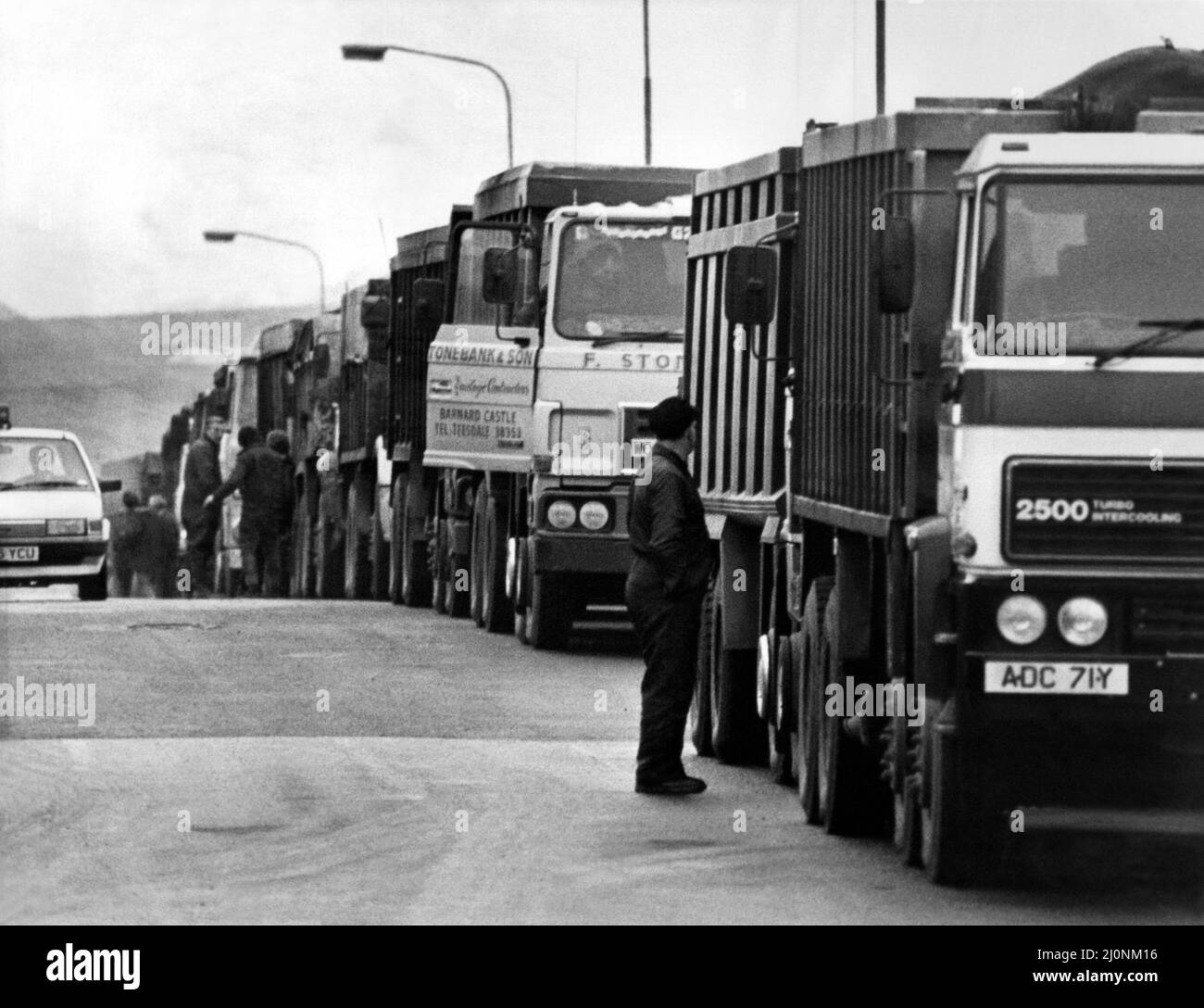 The National Miners Strike 1984 A large queue of lorries forms 30 March ...