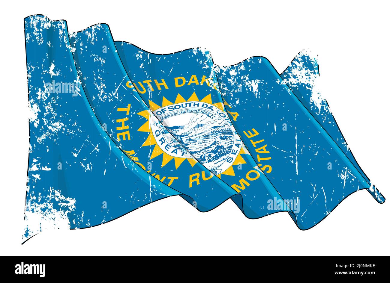 Vector Textured Grunge illustration of a Waving Flag of the State of ...