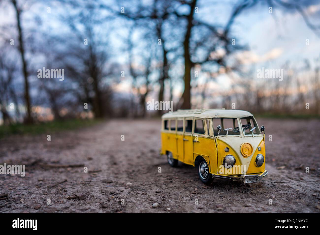 Yellow bus on the street Stock Photo - Alamy