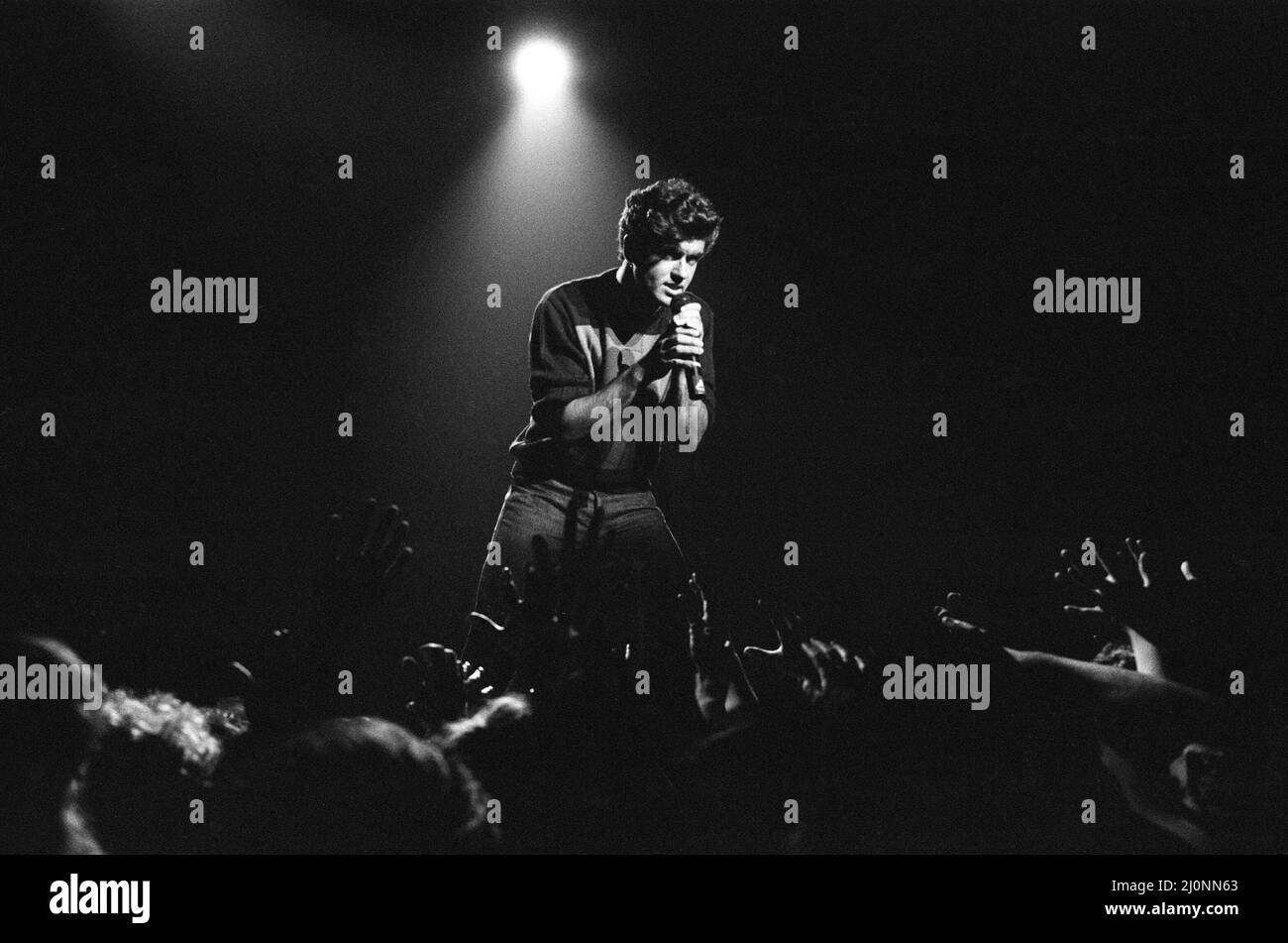 New pop sensation Wham! pictured in concert in Aberdeen, Scotland. This ...