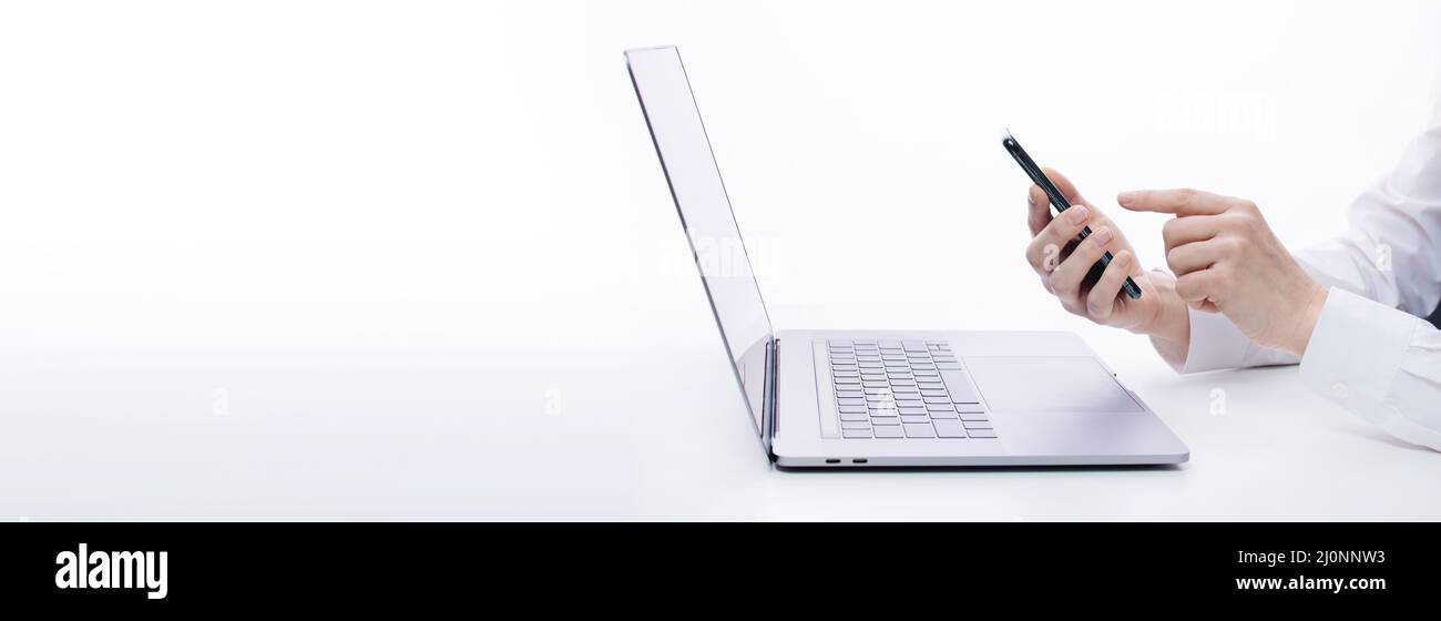 Employer laptop hi-res stock photography and images - Alamy