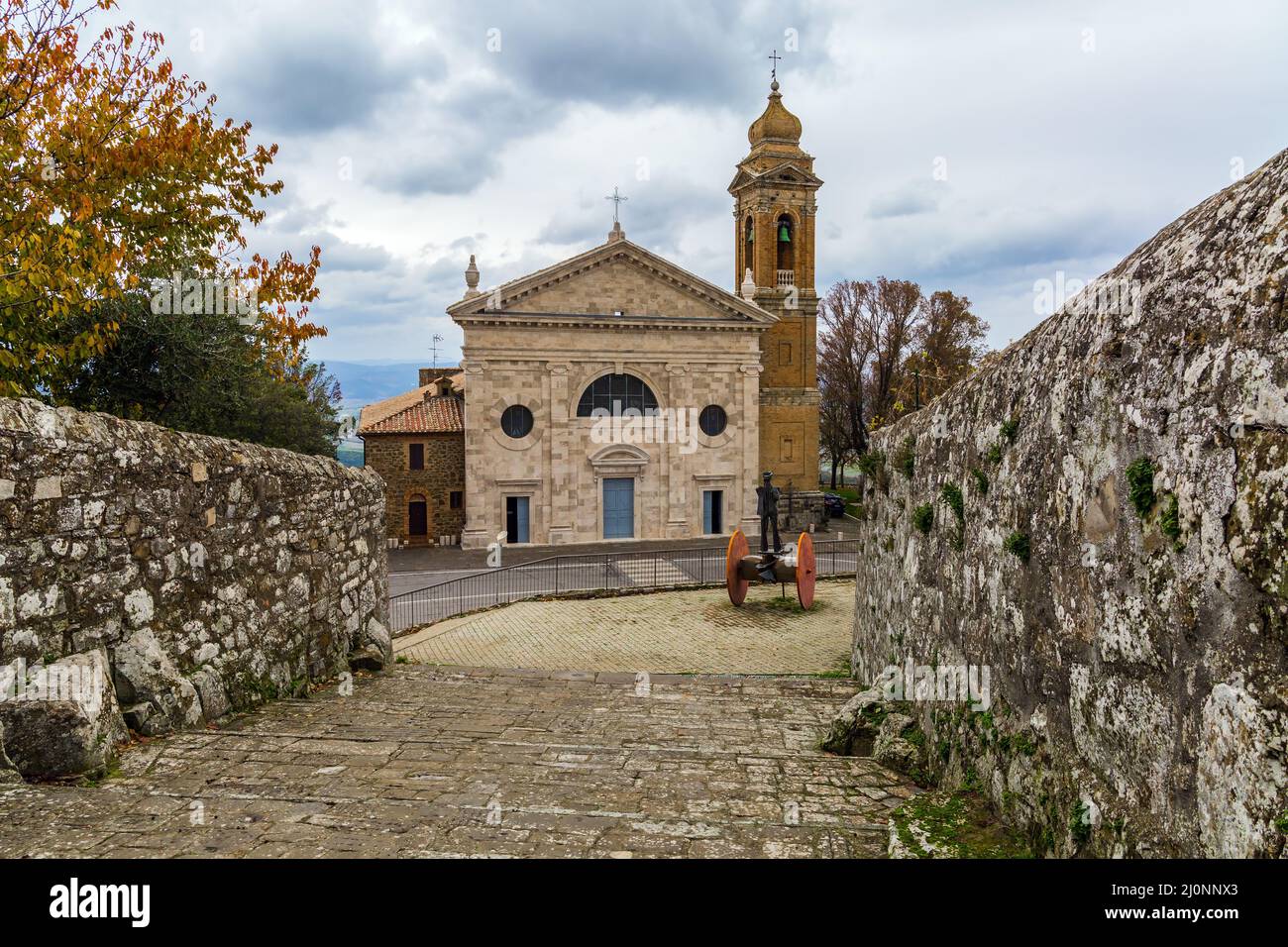 Beautiful facade and bell tower Stock Photo - Alamy