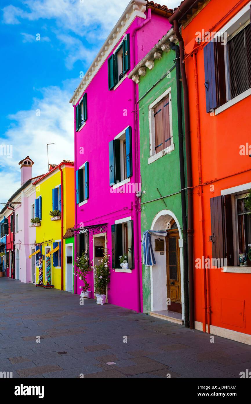 The multi-colored bright houses Stock Photo - Alamy