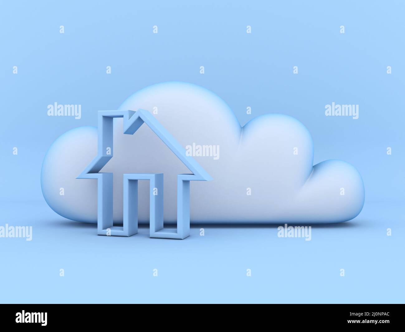 Cloud concept home icon 3D Stock Photo - Alamy