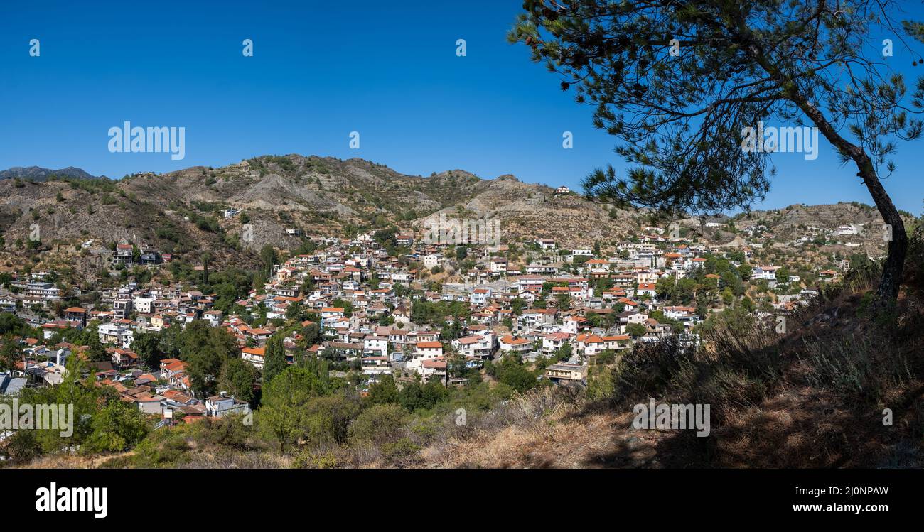 Mountain village of Palaichori at Troodos mountains in Cyprus Stock ...