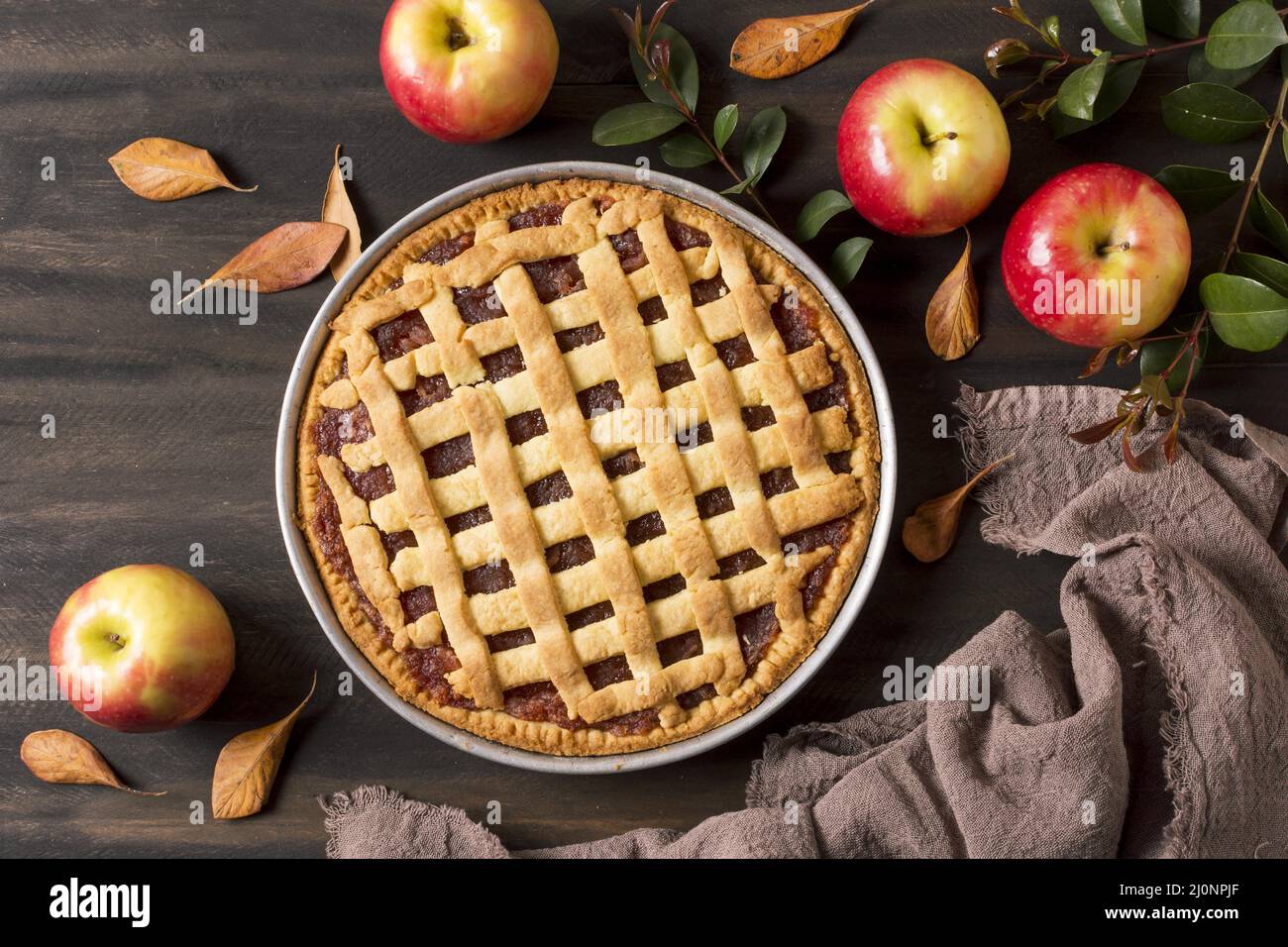 Top view delicious apple pie. High quality and resolution beautiful ...