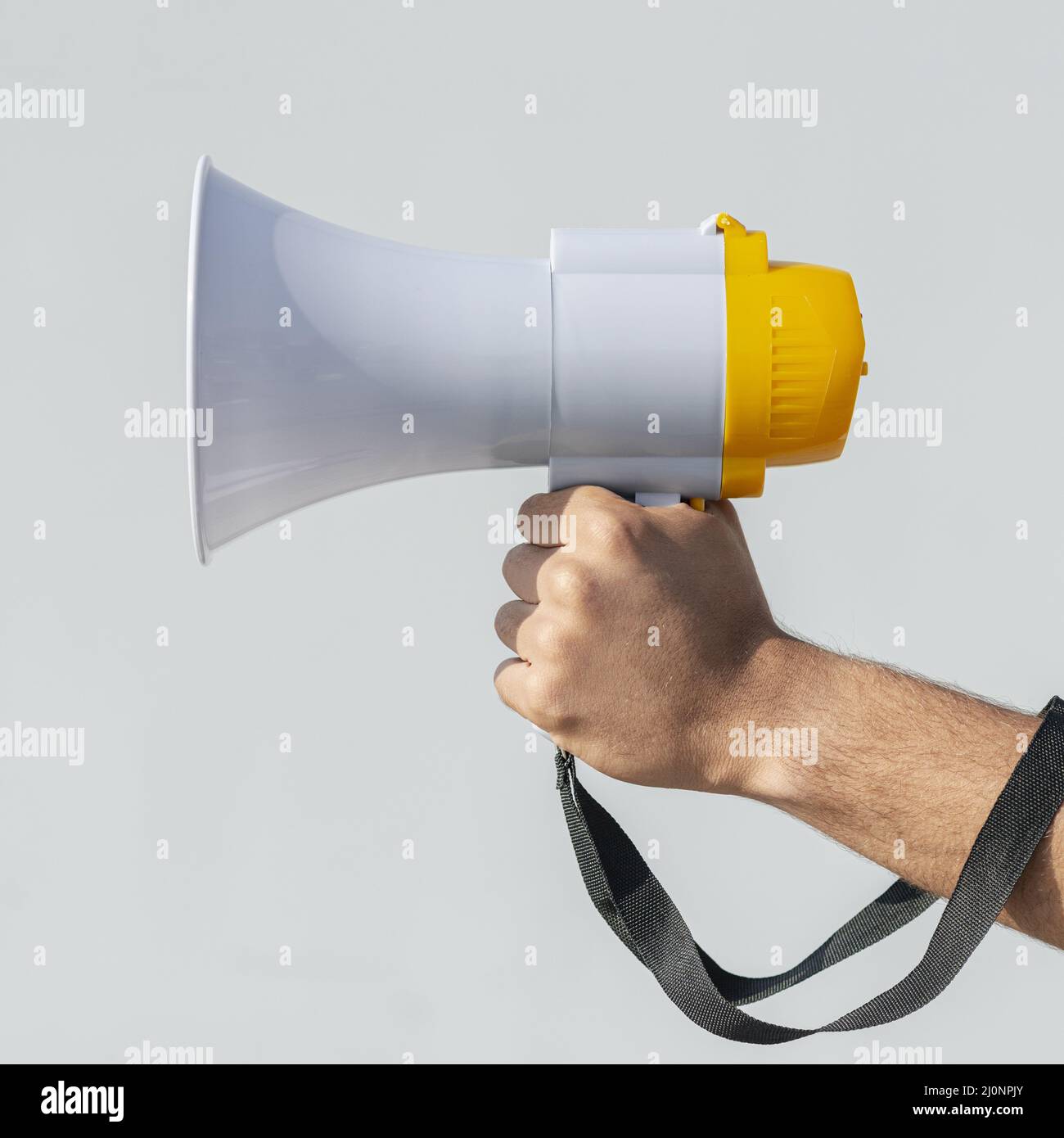 Protester holding megaphone demonstration . High quality and resolution ...