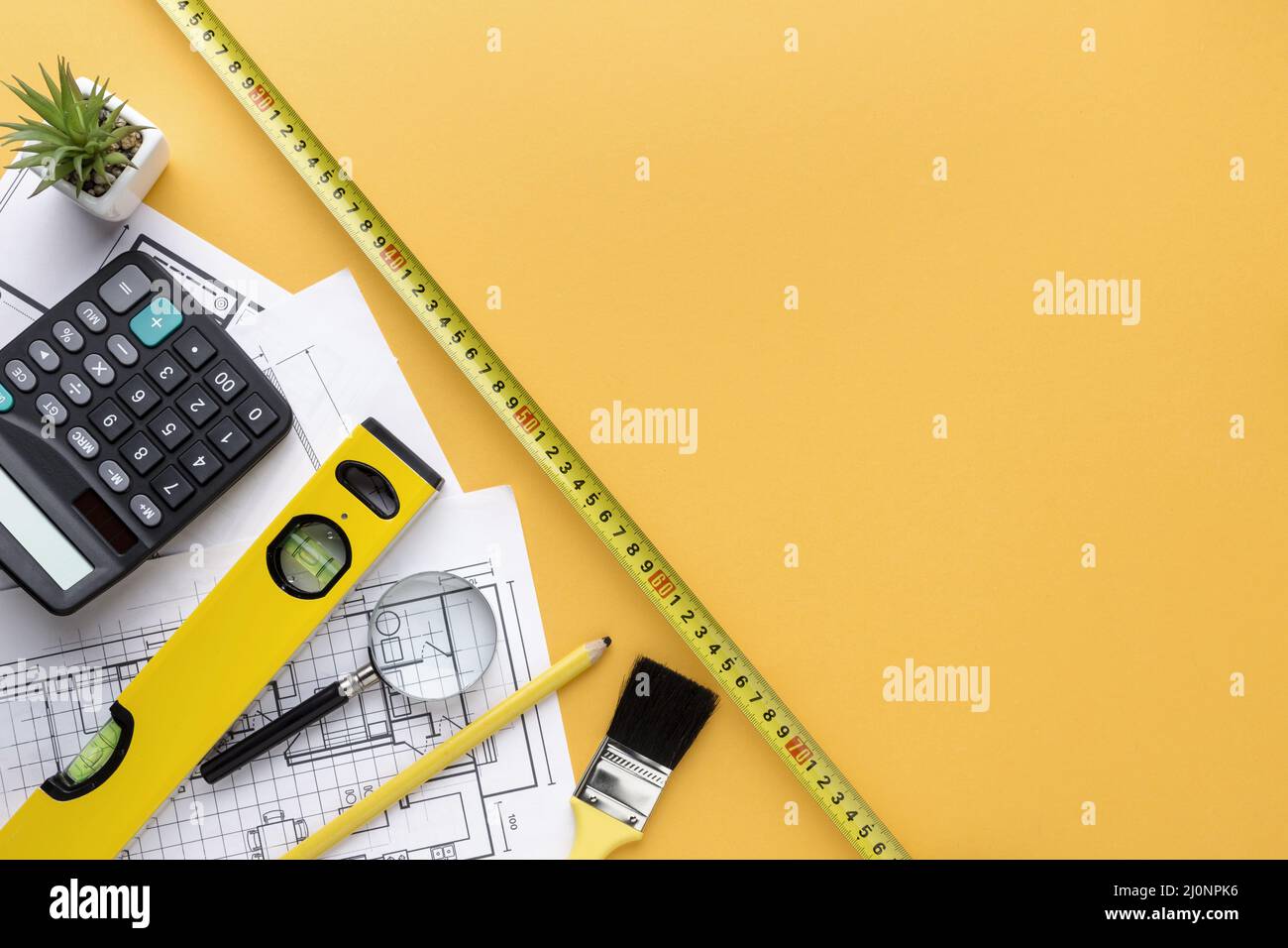 Ruler with orange copy space background . High quality and resolution ...