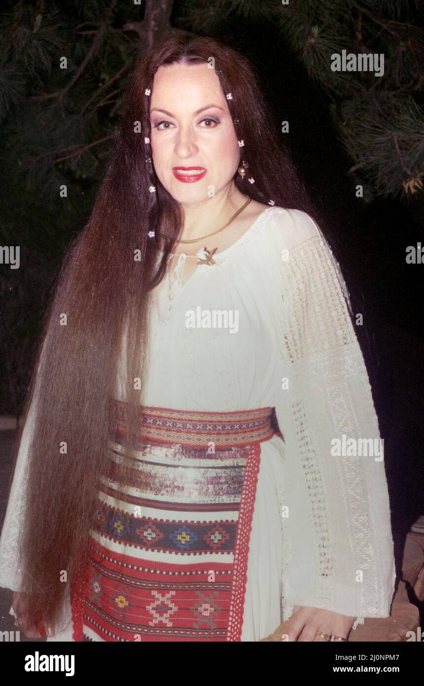 Romanian folk music artist Maria Dragomiroiu, approx. 1990 Stock Photo ...