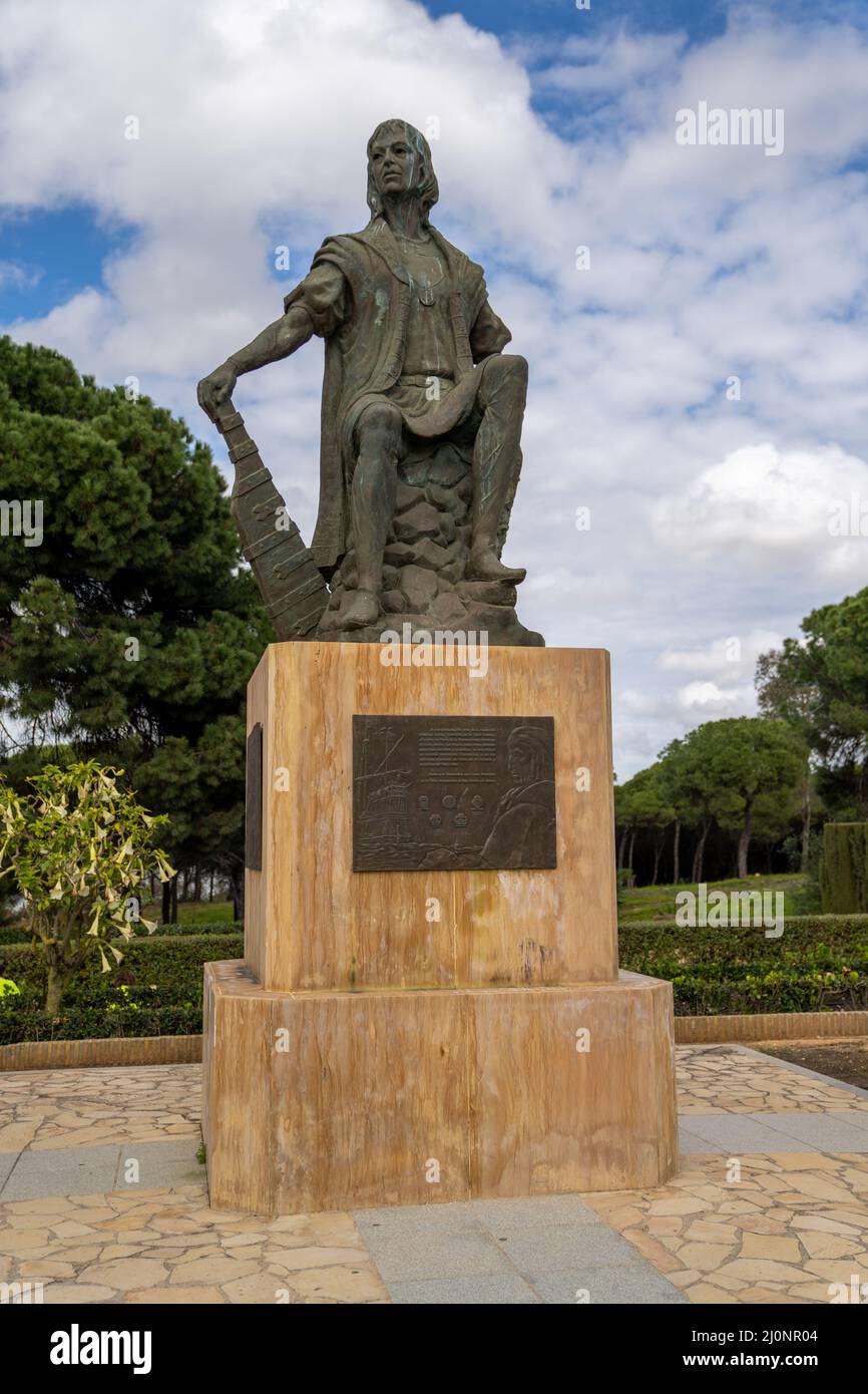 La Rabida, Spain - 14 March, 2022: statue of Christopher Columbus in ...