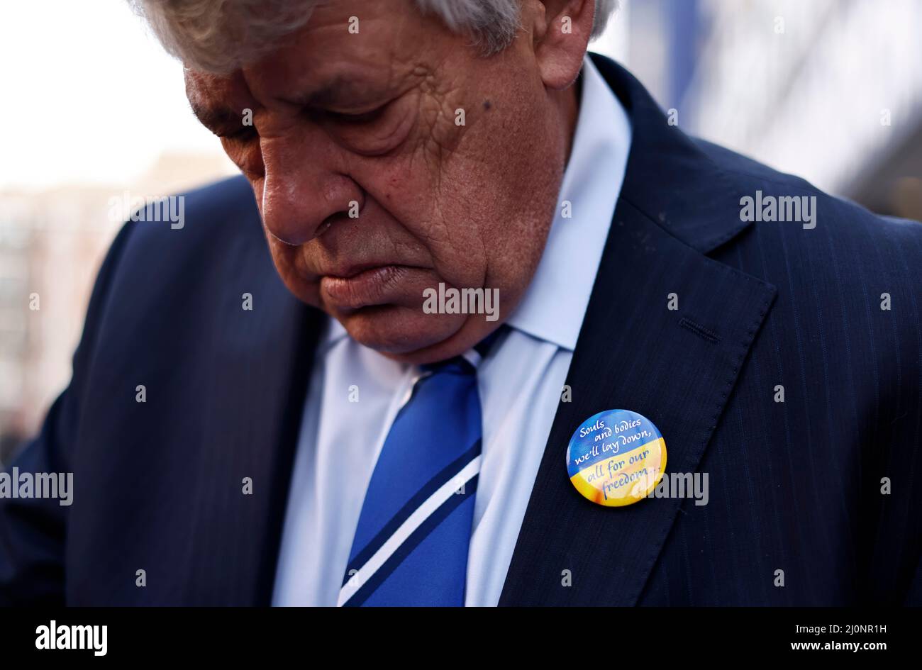 Former Queens Park Rangers player Ian Gillard wearing a badge in ...