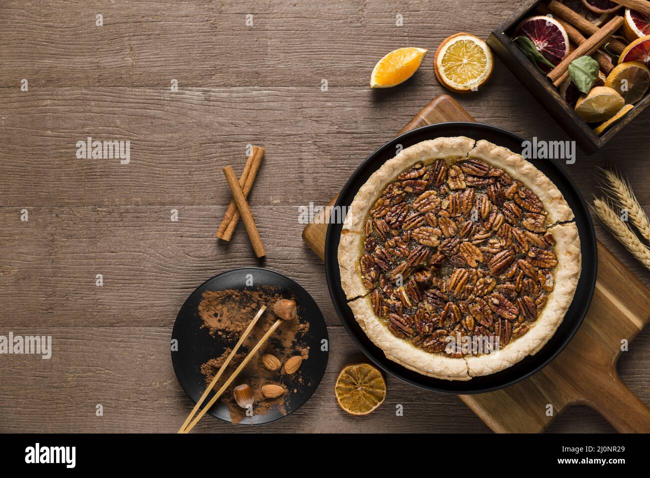 Top view delicious handmade pecan pie table (1). High quality and ...