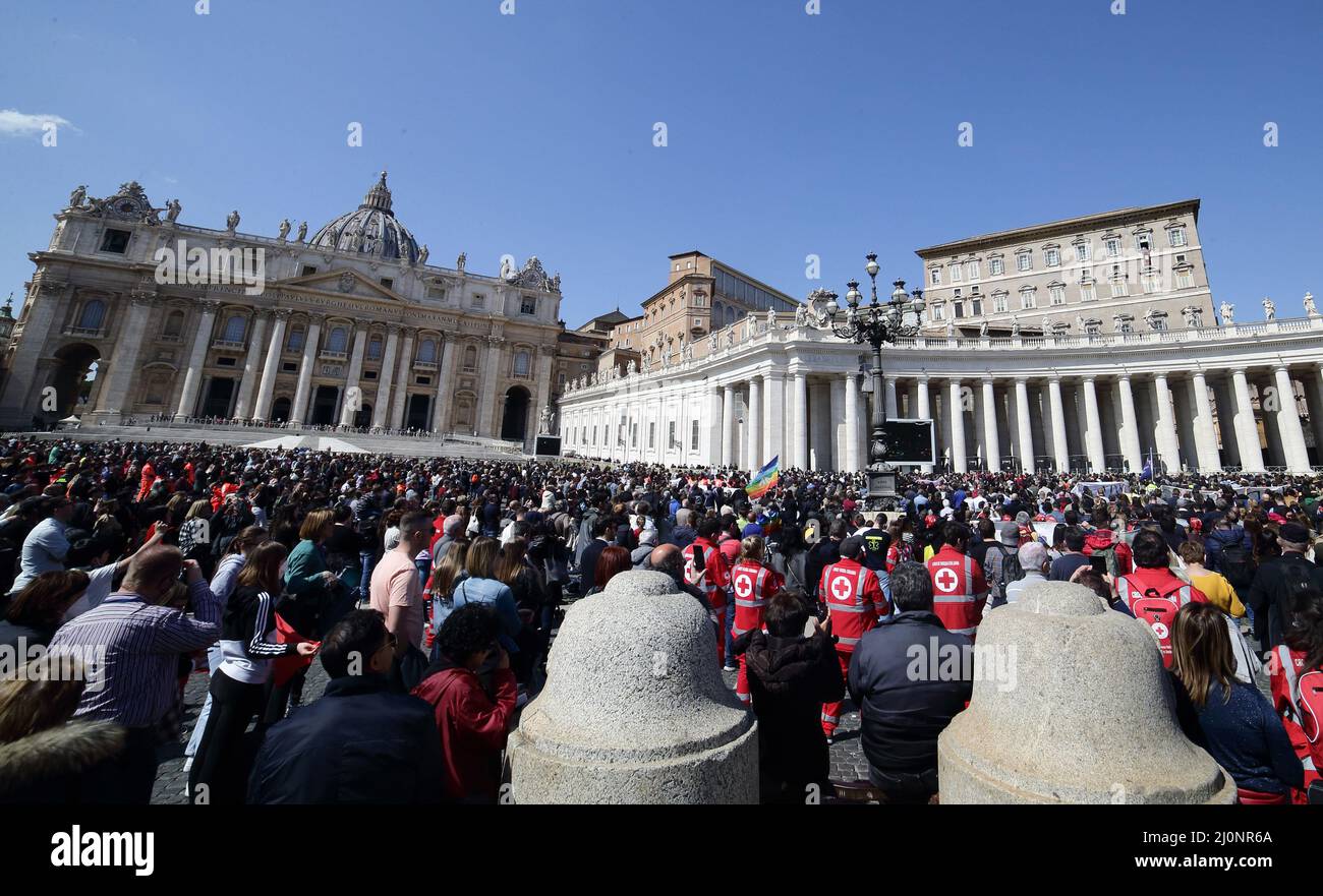 March 20, 2022 - POPE FRANCIS delivers Angelus prayer in st. Peter's ...