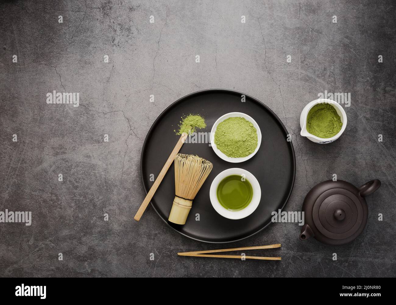 Top view matcha tea essentials. High quality and resolution beautiful ...