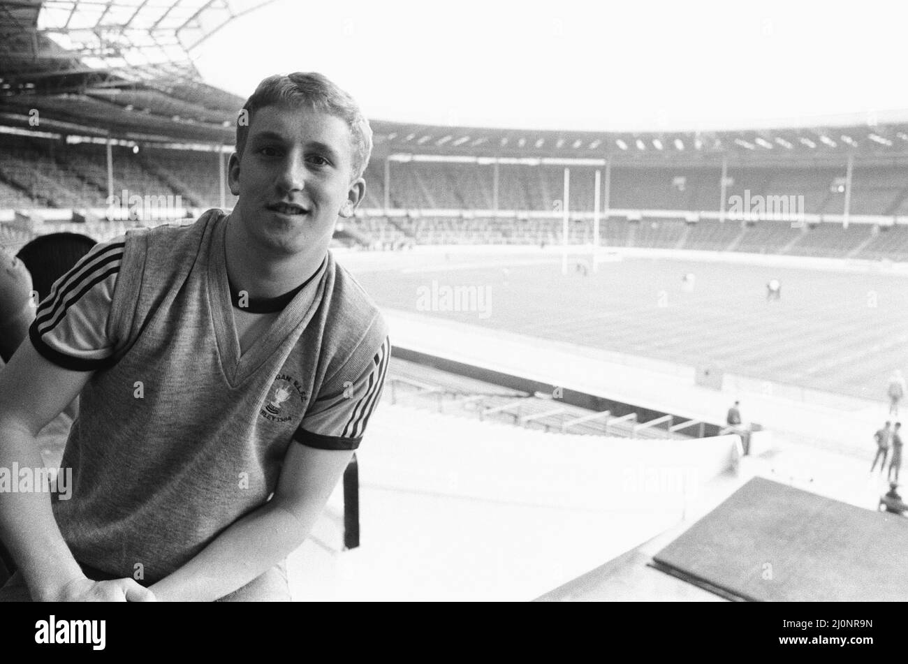 Shaun Edwards of Wigan stands on the Wembley turf for the first time on ...