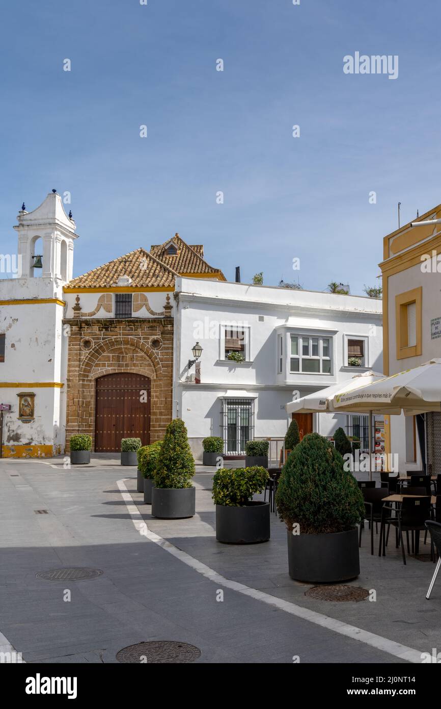 Rota, Spain - 12 March, 2022: the picturesque old city center of Rota ...