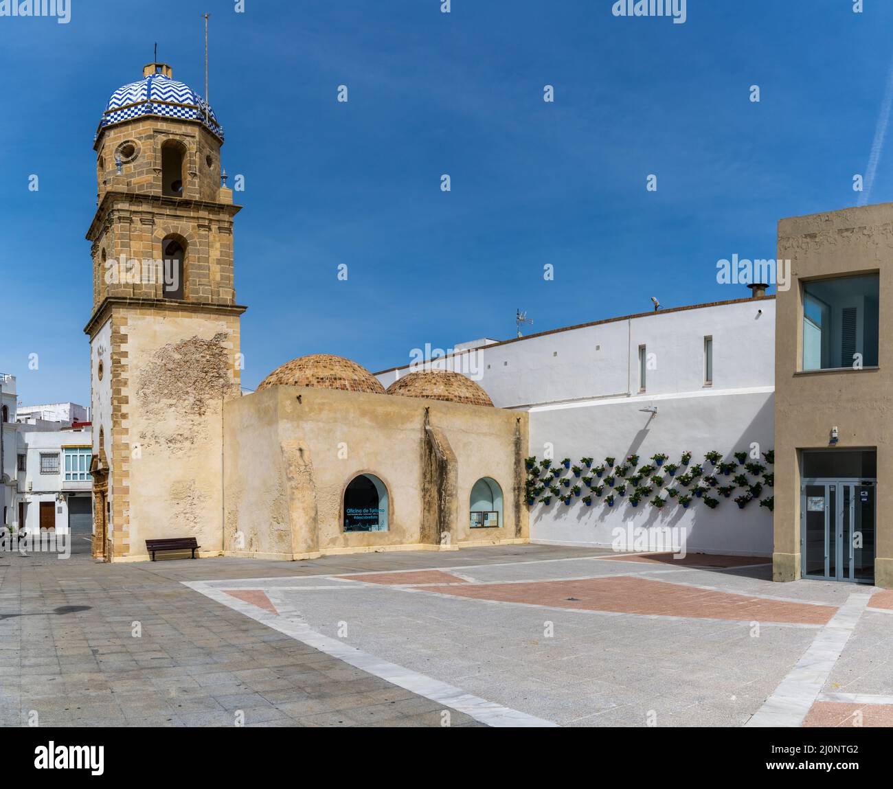 Rota, Spain - 12 March, 2022: the picturesque old city center of Rota ...