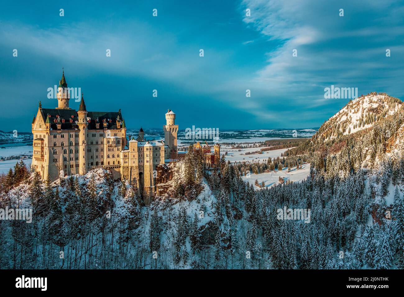 Aerial view neuschwanstein castle in hi-res stock photography and ...