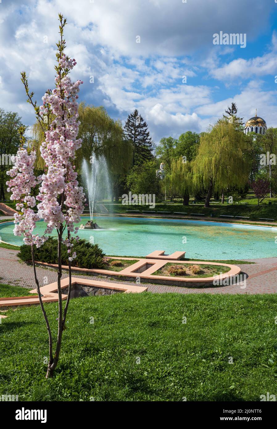 Kamianets-Podilskyi, Khmelnytsky region, Ukraine. Beautiful spring city ...