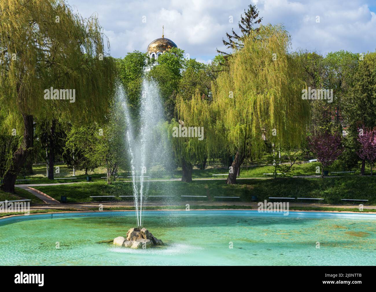 Kamianets-Podilskyi, Khmelnytsky region, Ukraine. Beautiful spring city ...
