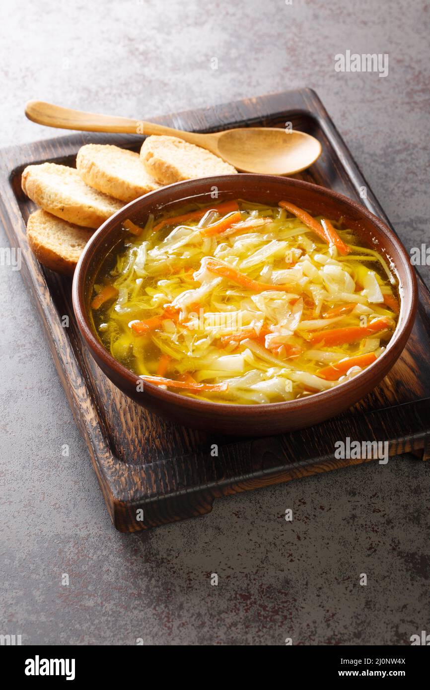 Sopa Juliana traditional Vegetable Soup From Portugal closeup in the ...