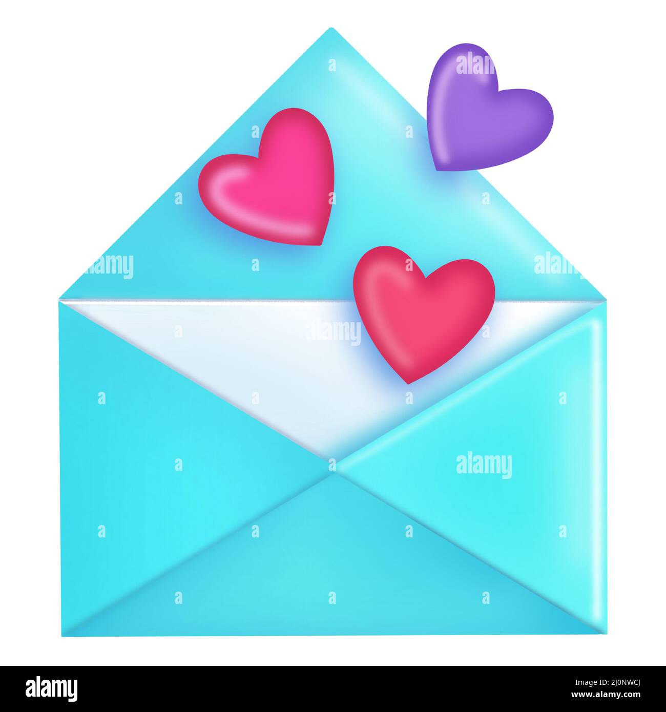Blue envelope with romantic message Stock Photo - Alamy