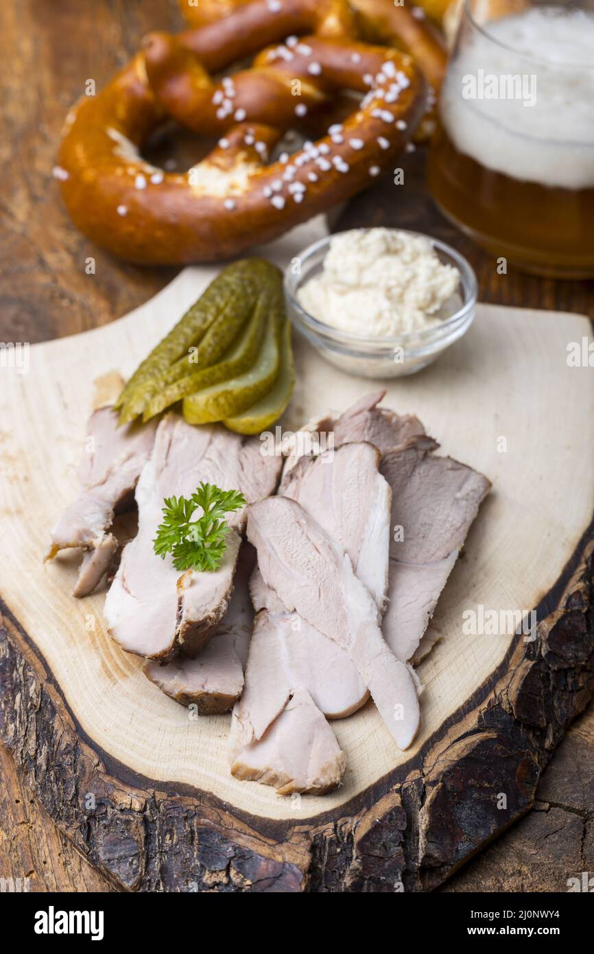 Cold bavarian roast pork Stock Photo - Alamy