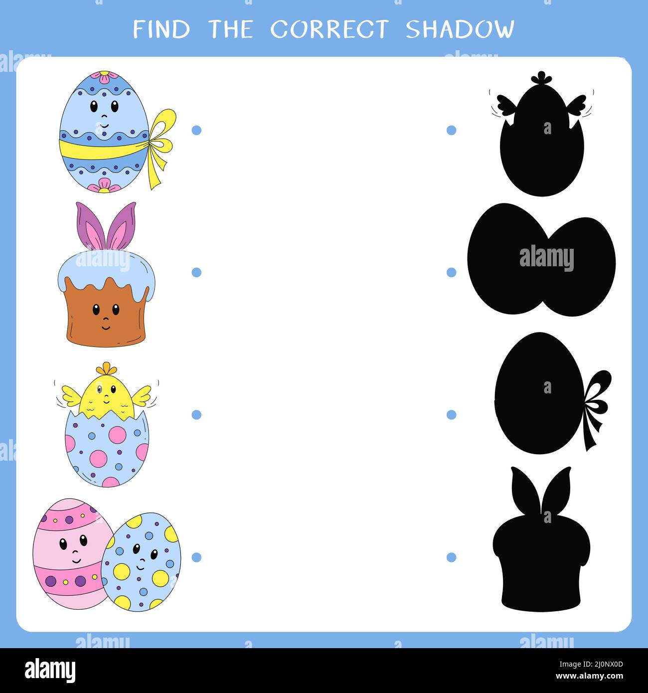 Find the correct shadow for Easter eggs and cake Stock Photo - Alamy