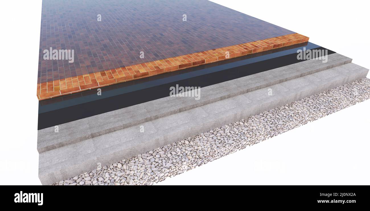 3 d layered outdoor floor. Isometric floor section layers Stock Photo ...