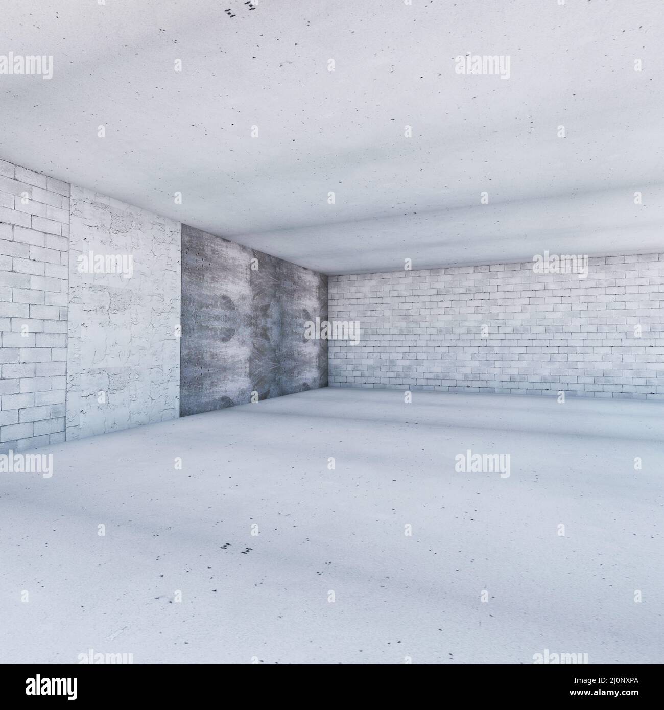 Illustration of a room without decoration. 3d render Stock Photo - Alamy