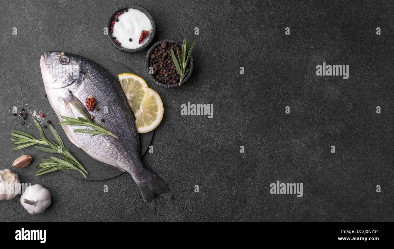 Minimalist fresh sea bream fish . High quality and resolution beautiful ...
